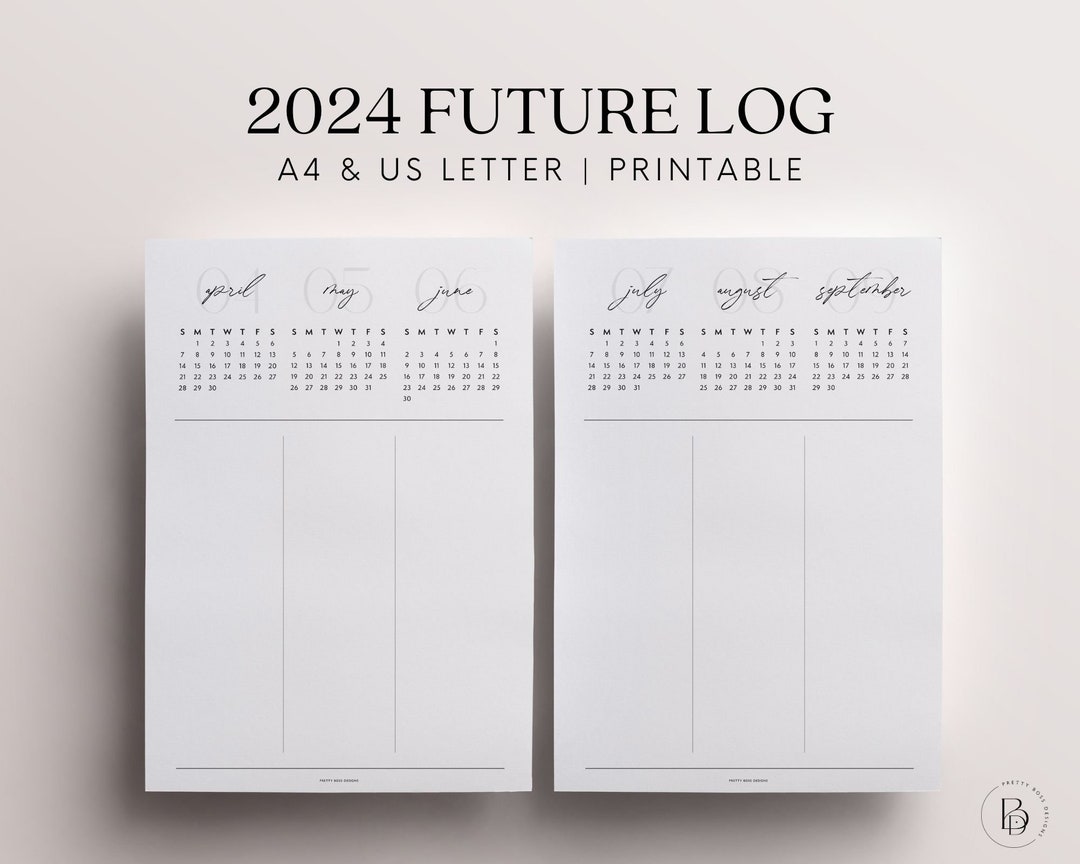2024 Future Log, Yearly Overview, Quarterly Planner A4 & US Letter - Etsy
