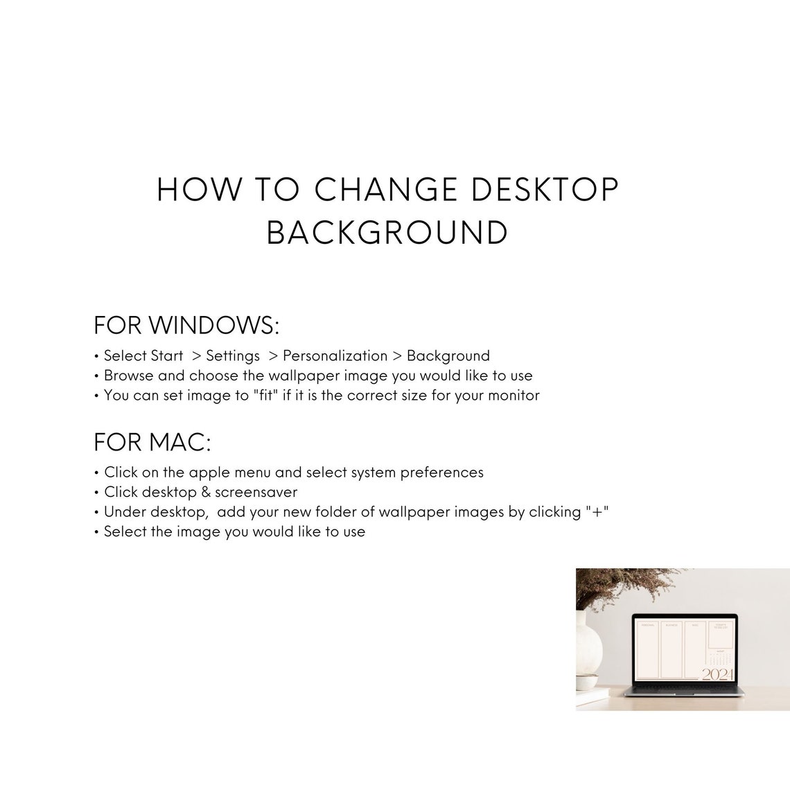 2024 Monthly Desktop Wallpaper, Laptop Background, Desktop Organizer - Etsy