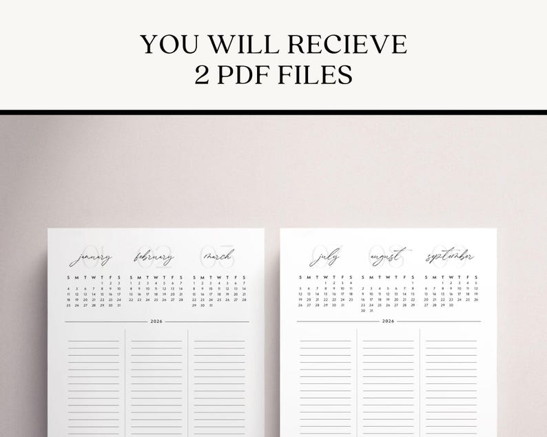2026 Future Log Printable, Quarterly Planner, Lined A4/letter Size (PDF ...