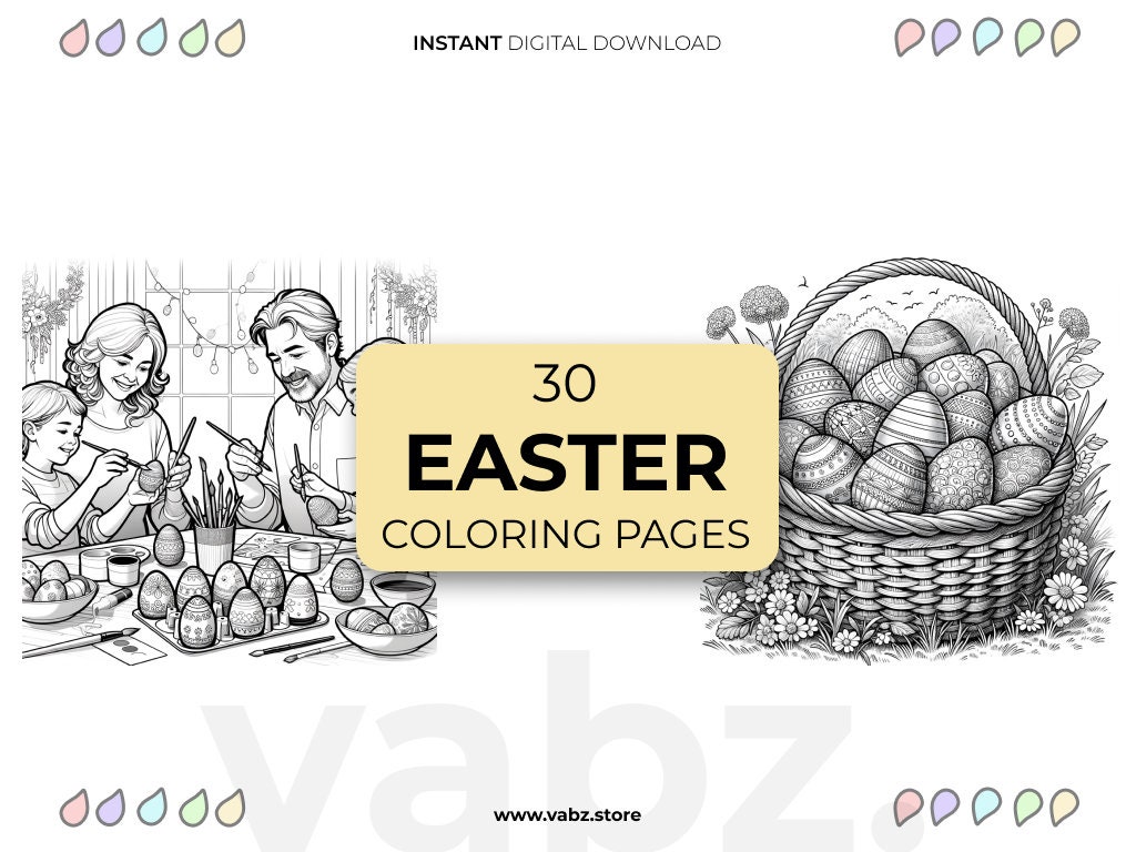 Easter Coloring Pages for Any Ages Kids and Families 30 Different ...