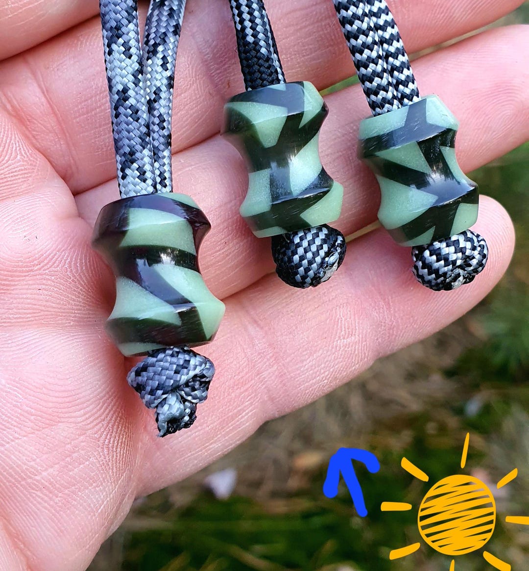 Color Changing Glow EDC Bead for Paracord Knife Lanyard, Sunlight ...
