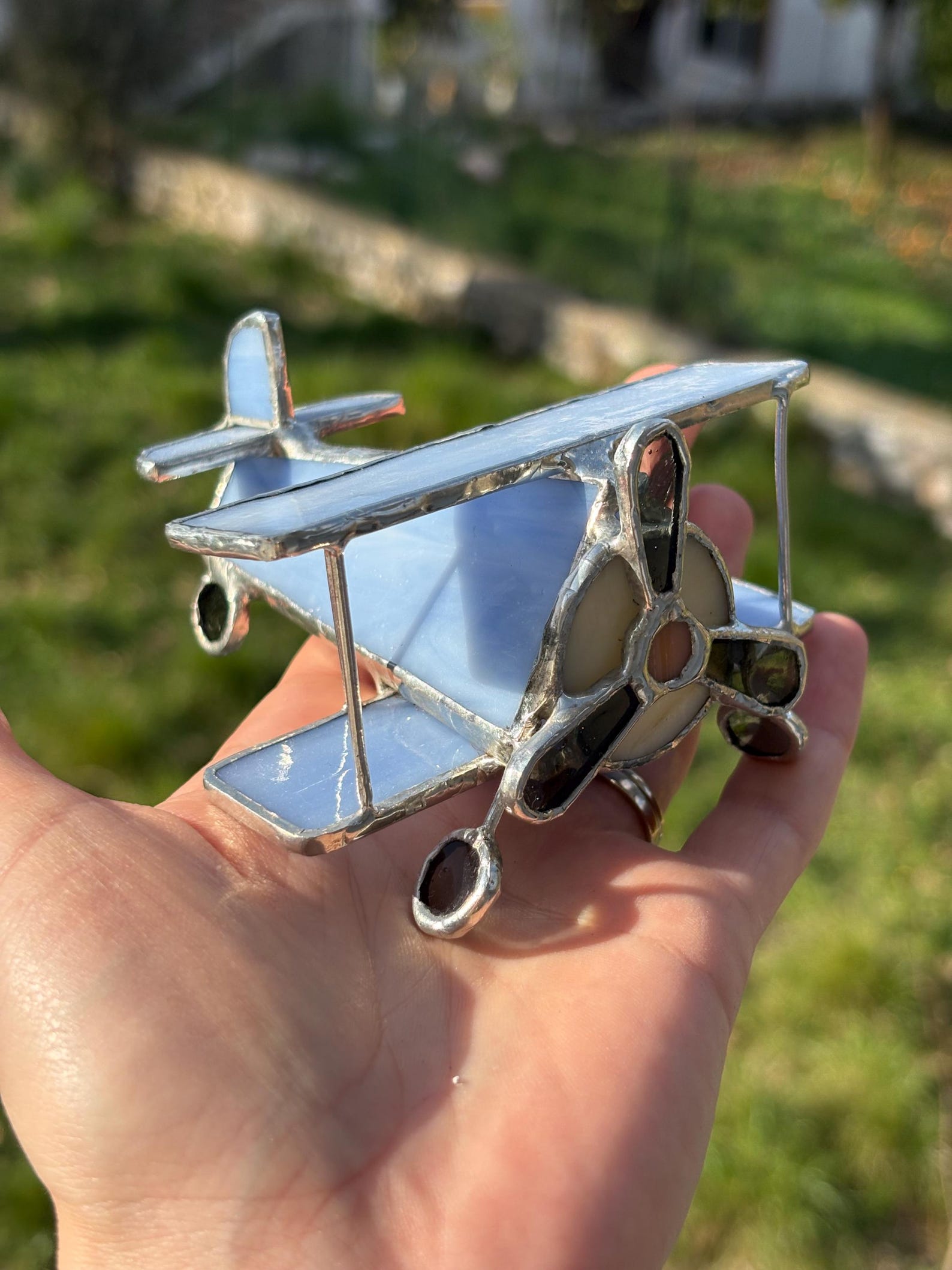 Gift for Pilot, Aviation Gift, Handmade Stained Glass Airplane, Stained ...