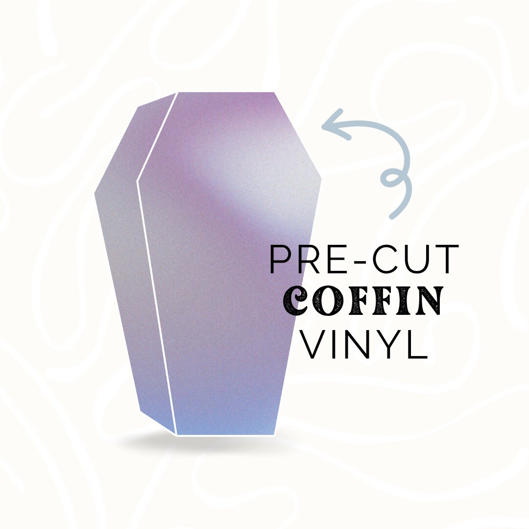 Pre-cut Coffin Pattern Vinyl | Stained Glass Sticker Template | Ready ...