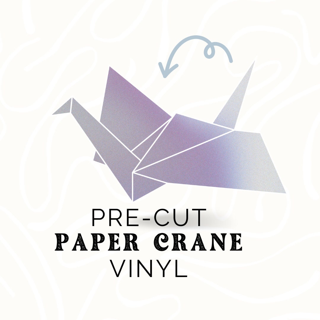Pre-cut Paper Crane Pattern Vinyl | Stained Glass Sticker Template ...