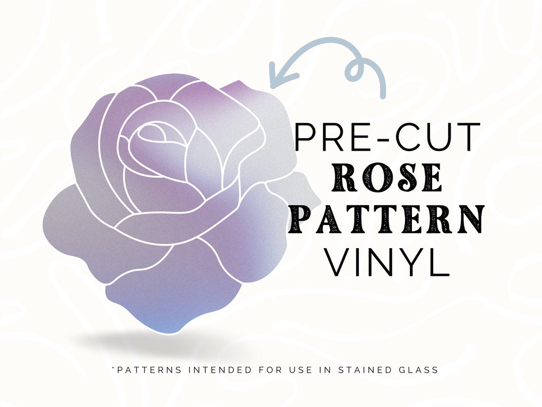 Pre-cut Rose Pattern Vinyl | Stained Glass Sticker Template | Ready to ...