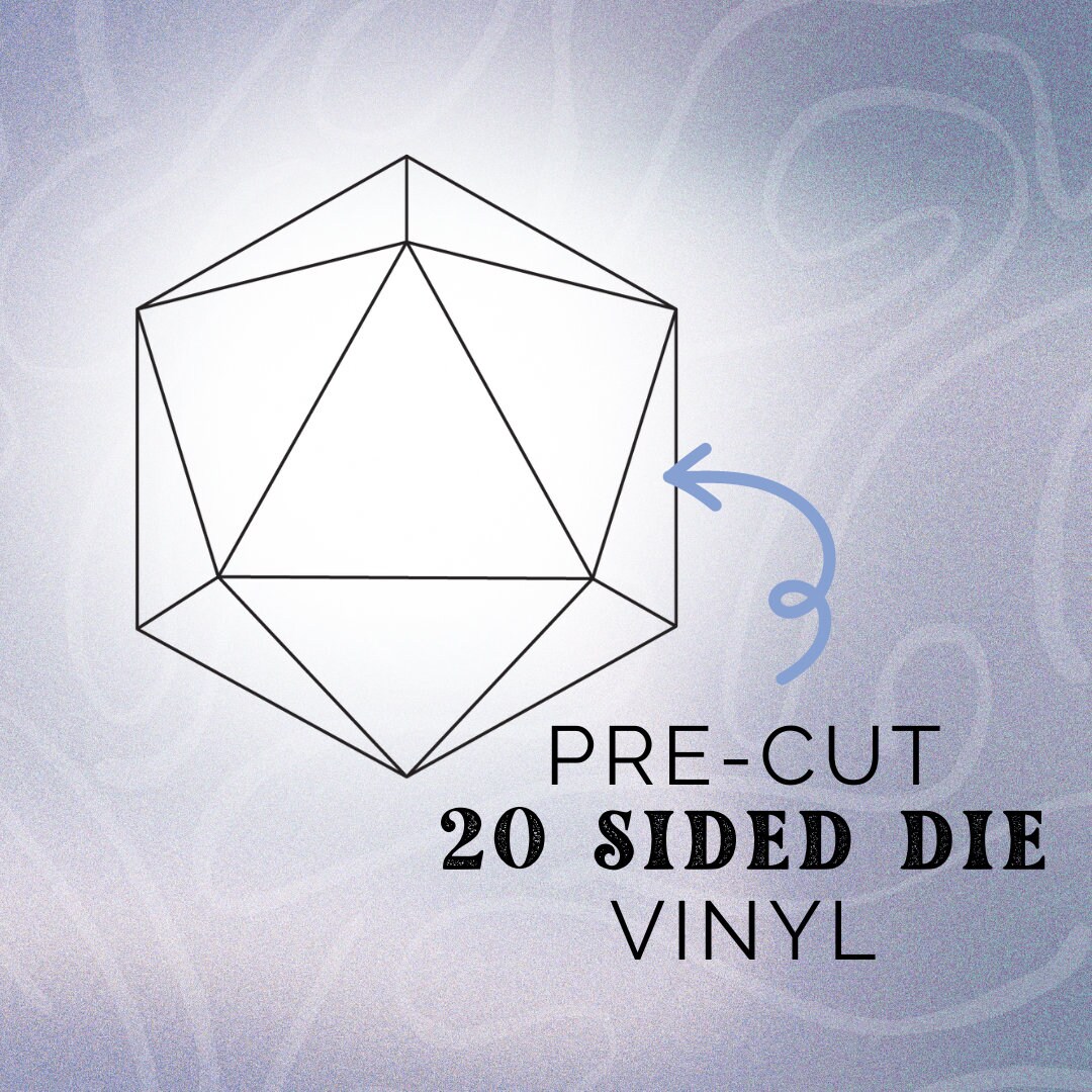 Pre-cut 20 Sided Die | Stained Glass Sticker Template | Ready to Apply ...