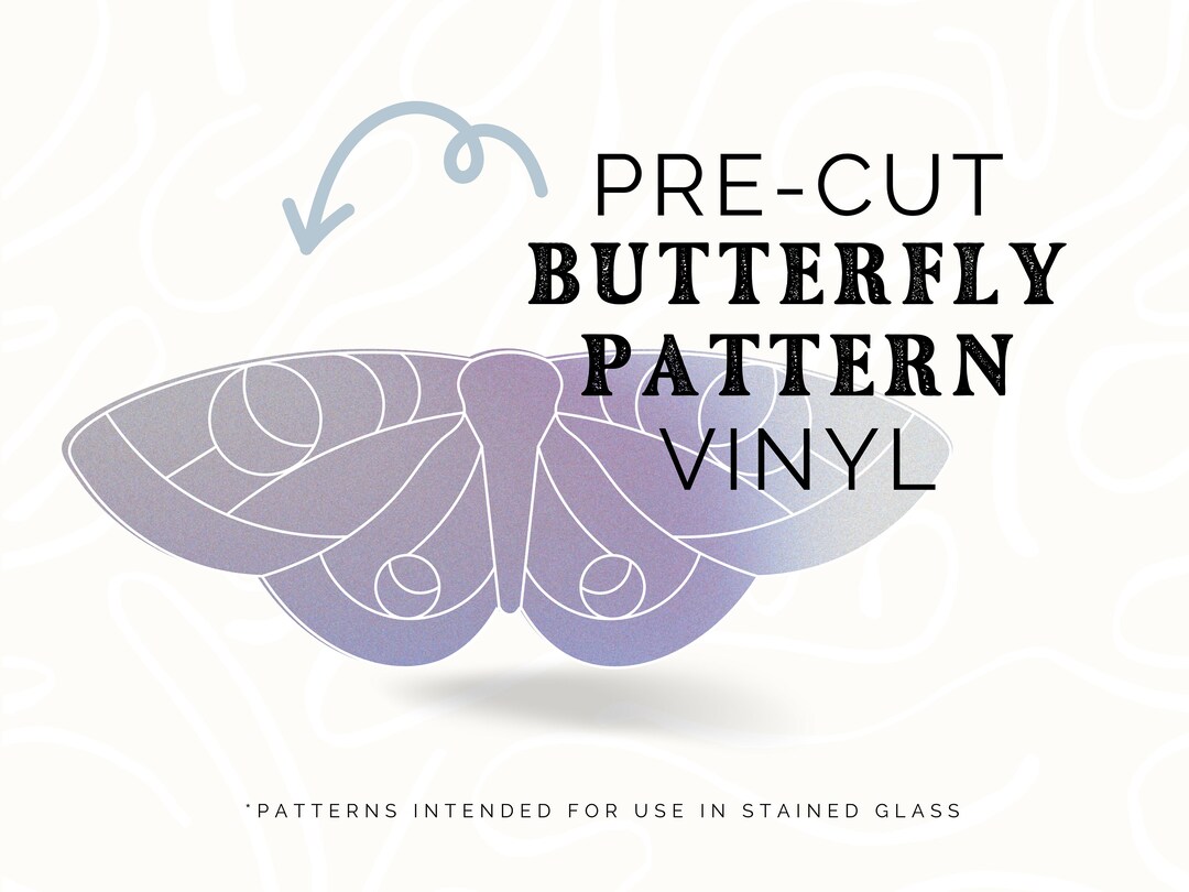 Pre-cut Butterfly Pattern Vinyl | Stained Glass Sticker Template ...