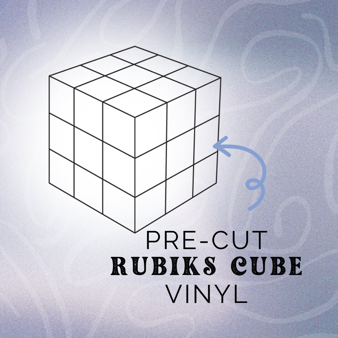 Pre-cut Rubiks Cube | Stained Glass Sticker Template | Ready to Apply ...