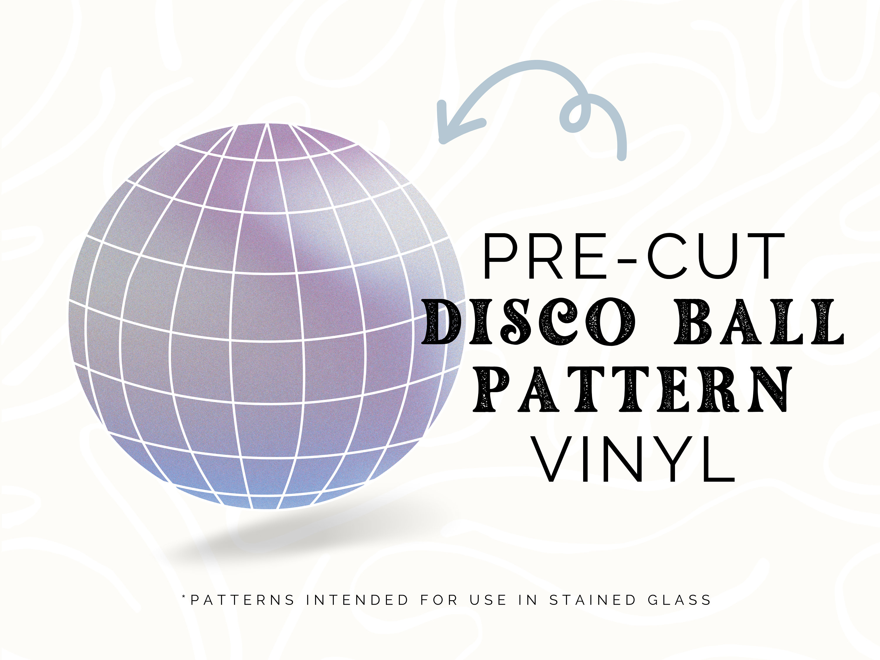 Pre-cut Disco Ball Pattern Vinyl | Stained Glass Sticker Template ...
