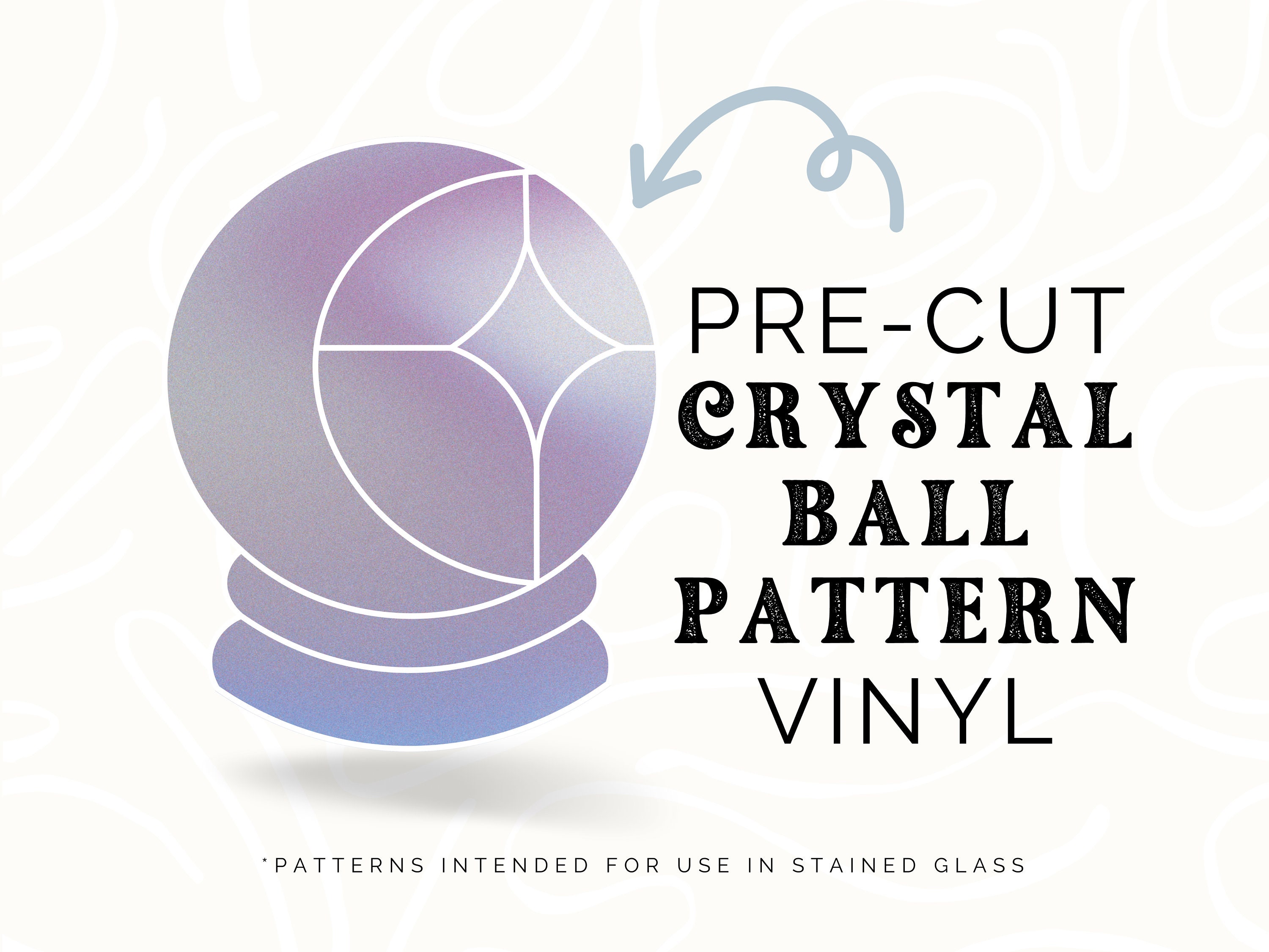 Pre-cut Crystal Ball Pattern Vinyl | Stained Glass Sticker Template ...