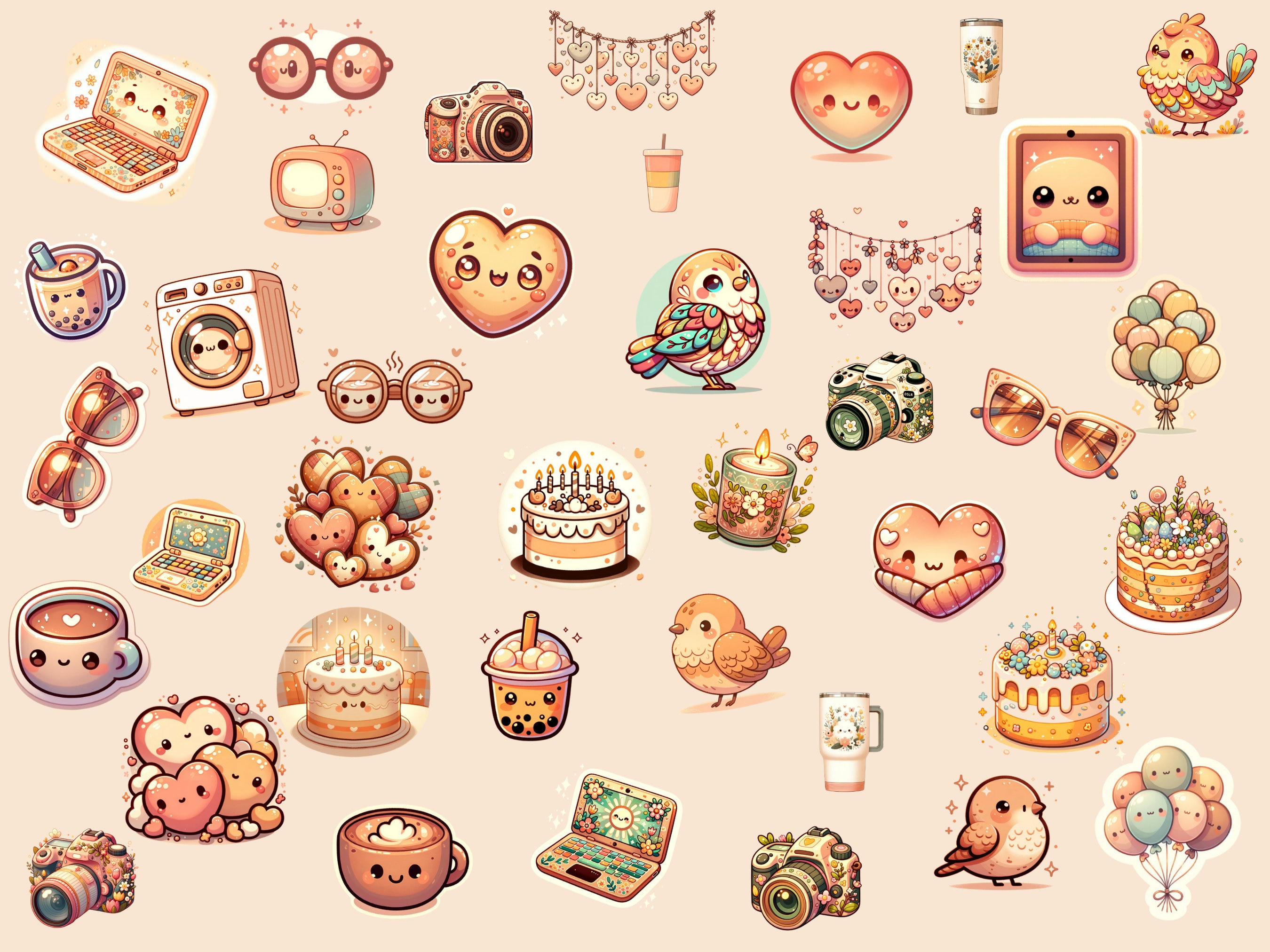Cute and Cozy Sticker Pack | Everyday Stickers Download PNG ...