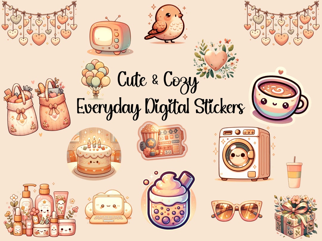 Cute and Cozy Sticker Pack | Everyday Stickers Download PNG ...