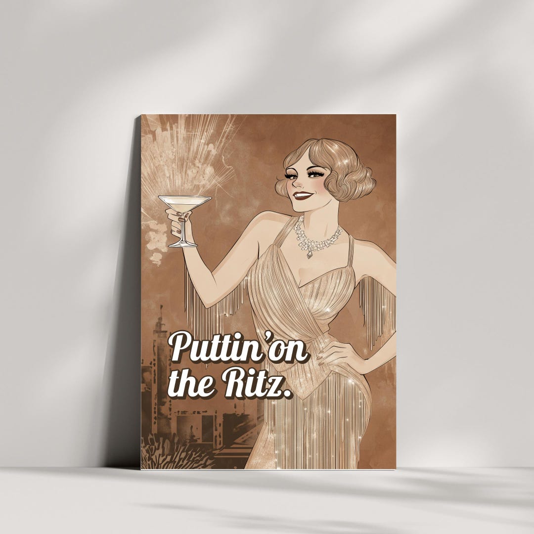 1920's Digital Art, 'prohibition Slang: Puttin'on the Ritz' Flapper ...