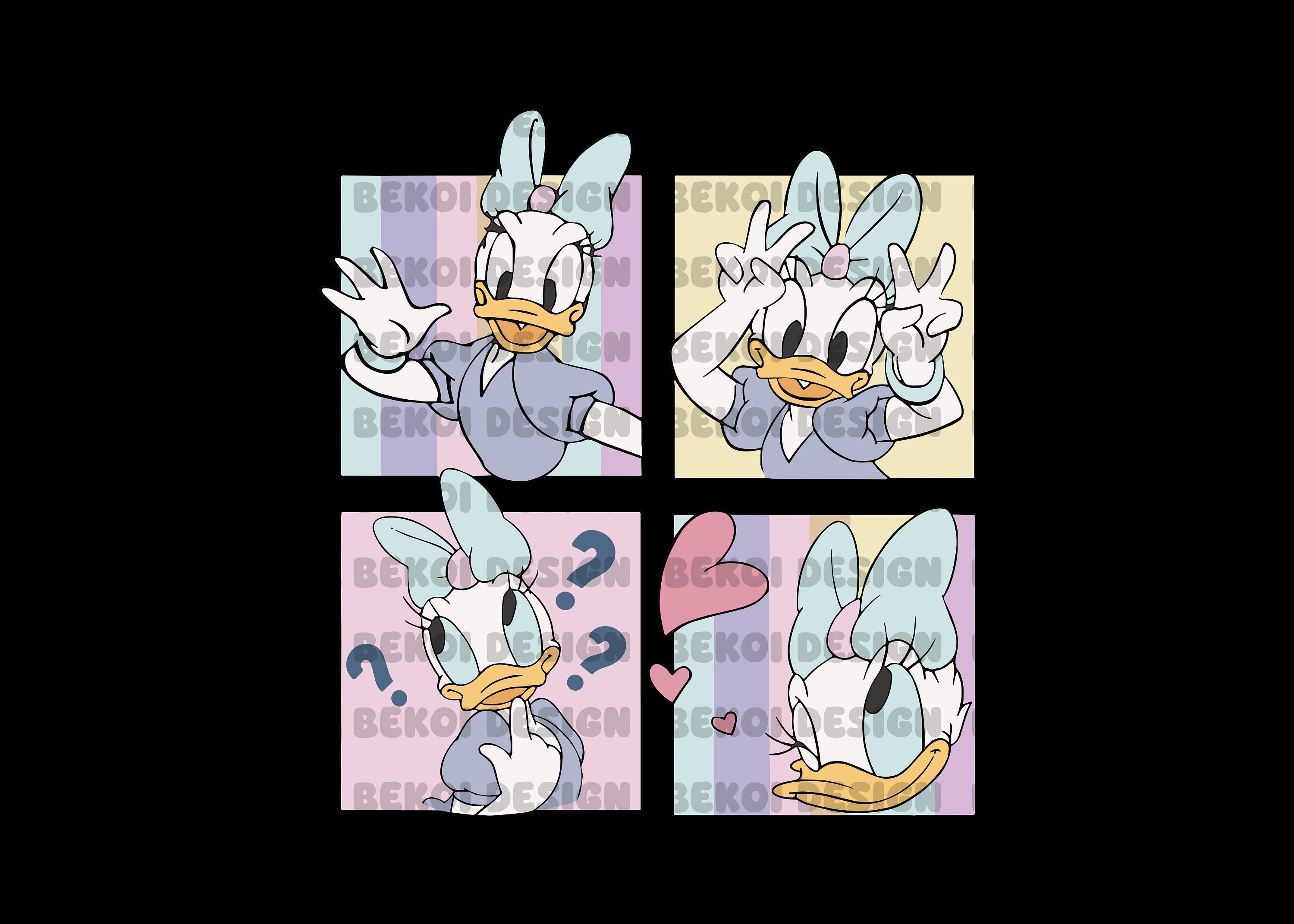 Daisy Pastel Color Png Svg, Daisy Head Svg, Daisy Birthday, Mouse Png ...