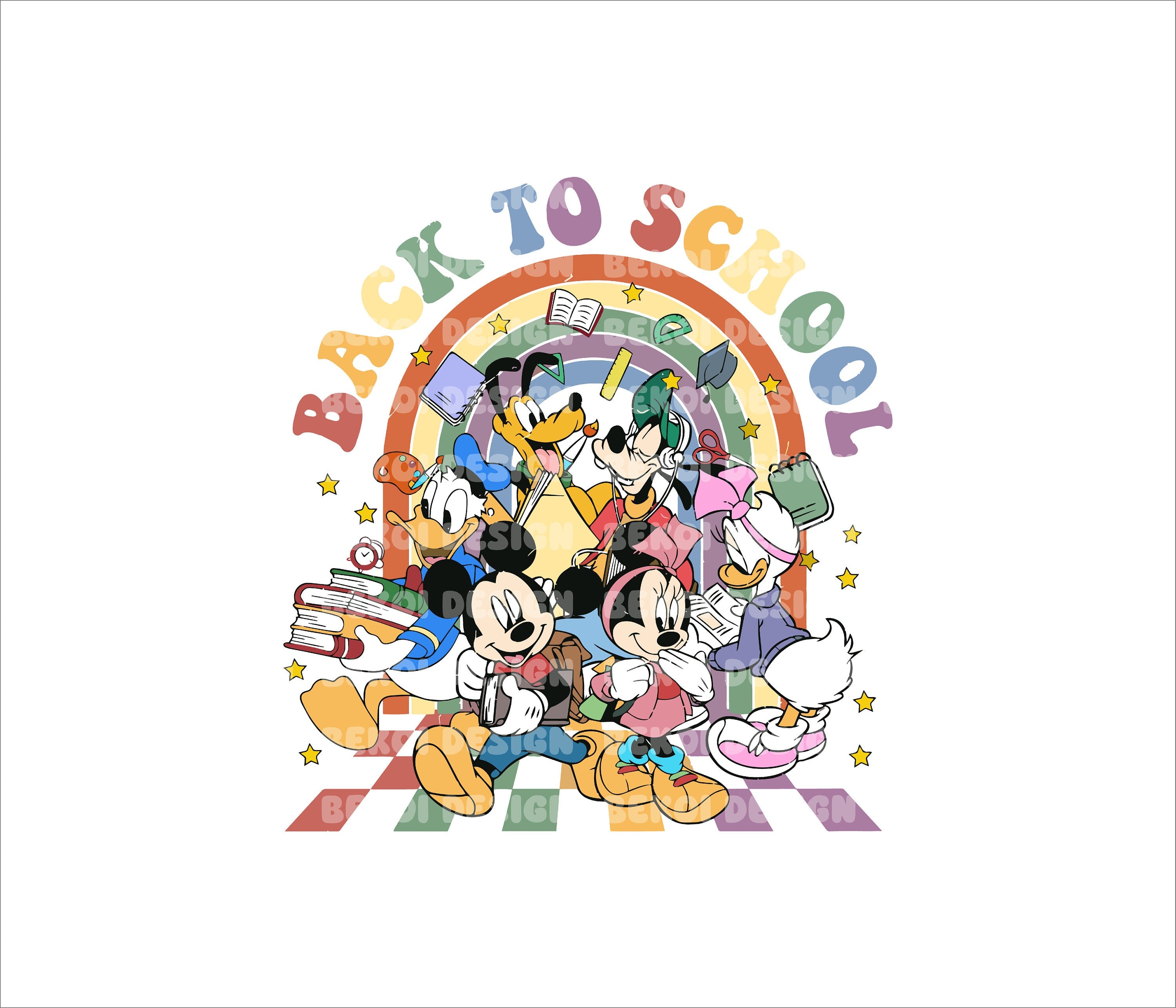 Mouse and Friends Back to School Png Svg, Back to School Png Svg, First ...