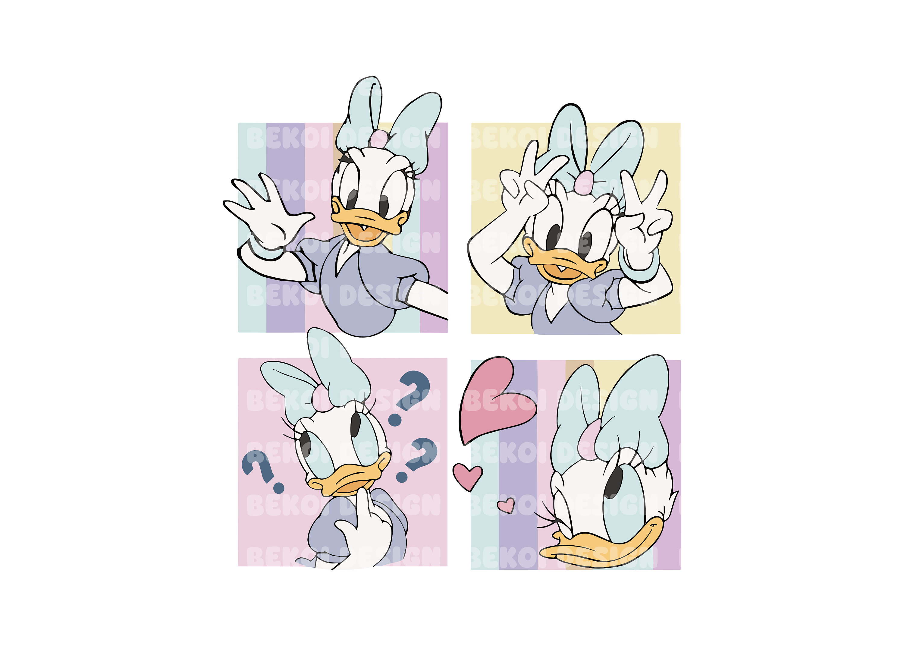 Daisy Pastel Color Png Svg, Daisy Head Svg, Daisy Birthday, Mouse Png ...