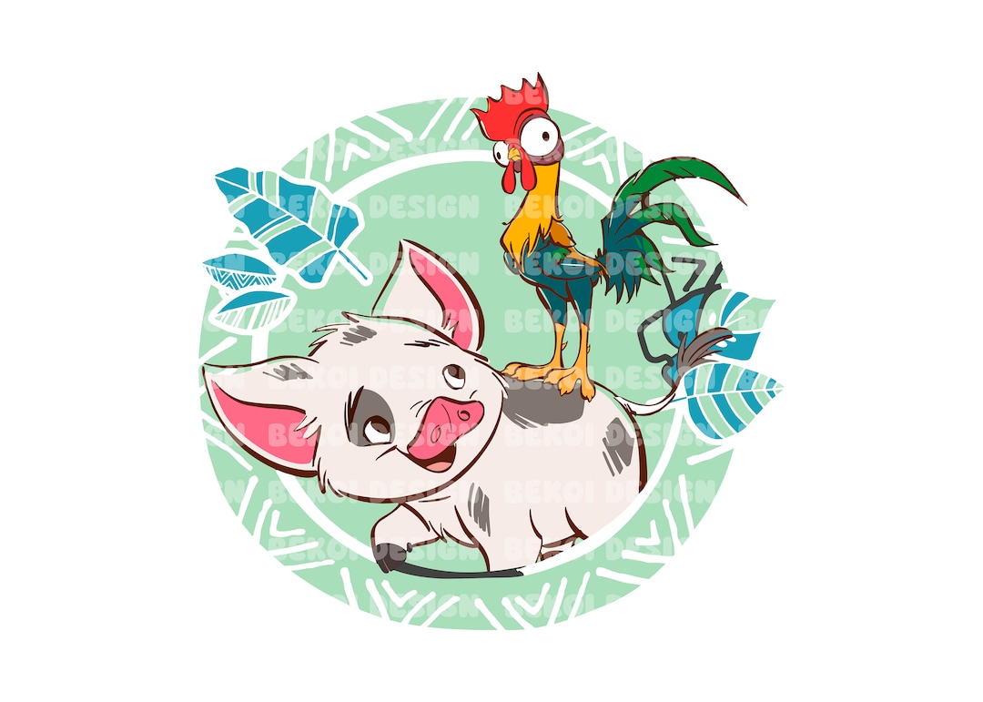 Retro Pua and Heihei Moana Png, Moana Png, Pua and Heihei Png, Pua Png, Hei Hei Png, Only Png ...