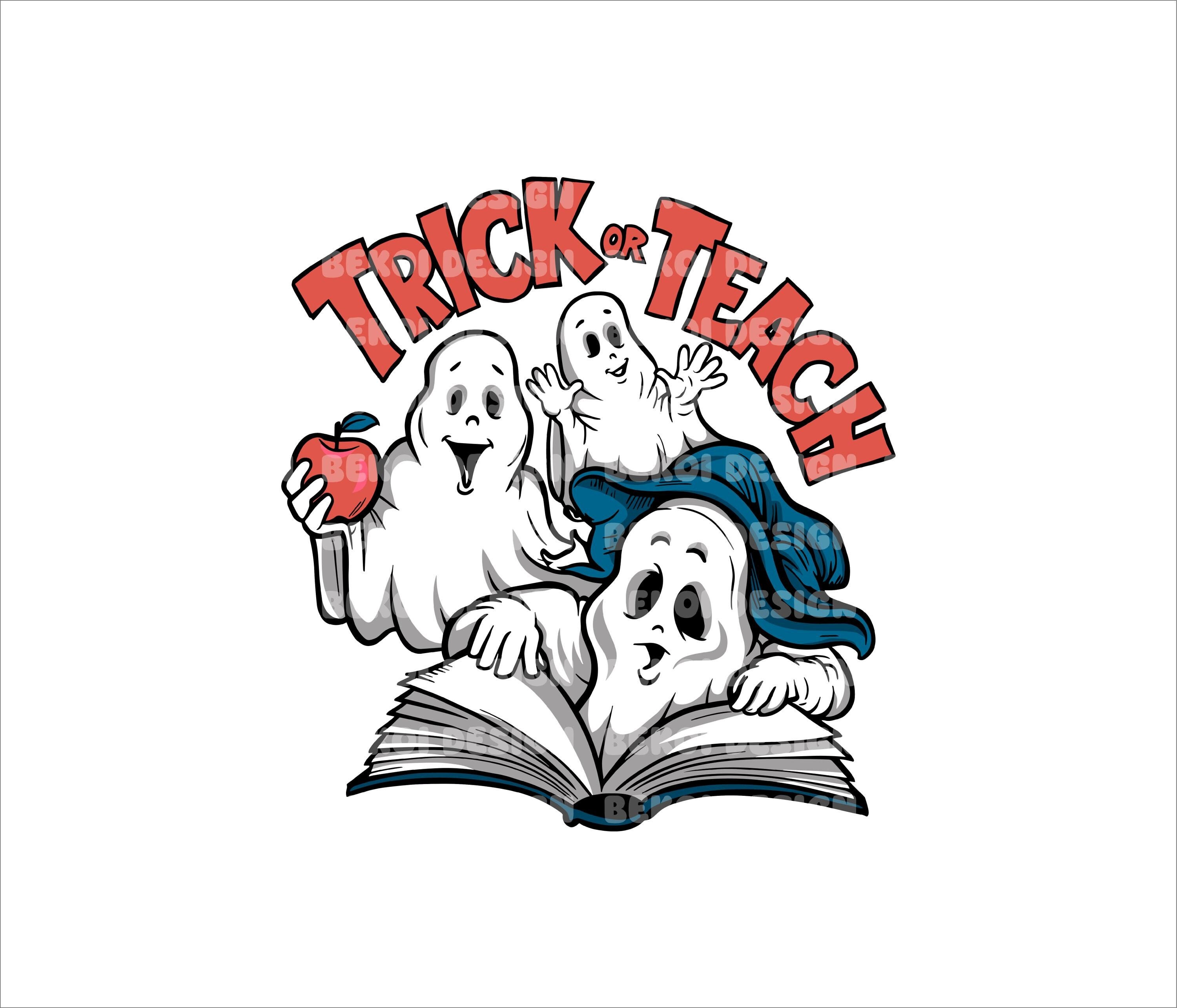 Teacher Halloween Png, Trick or Teach Svg, Spooky Teacher Png, Book ...