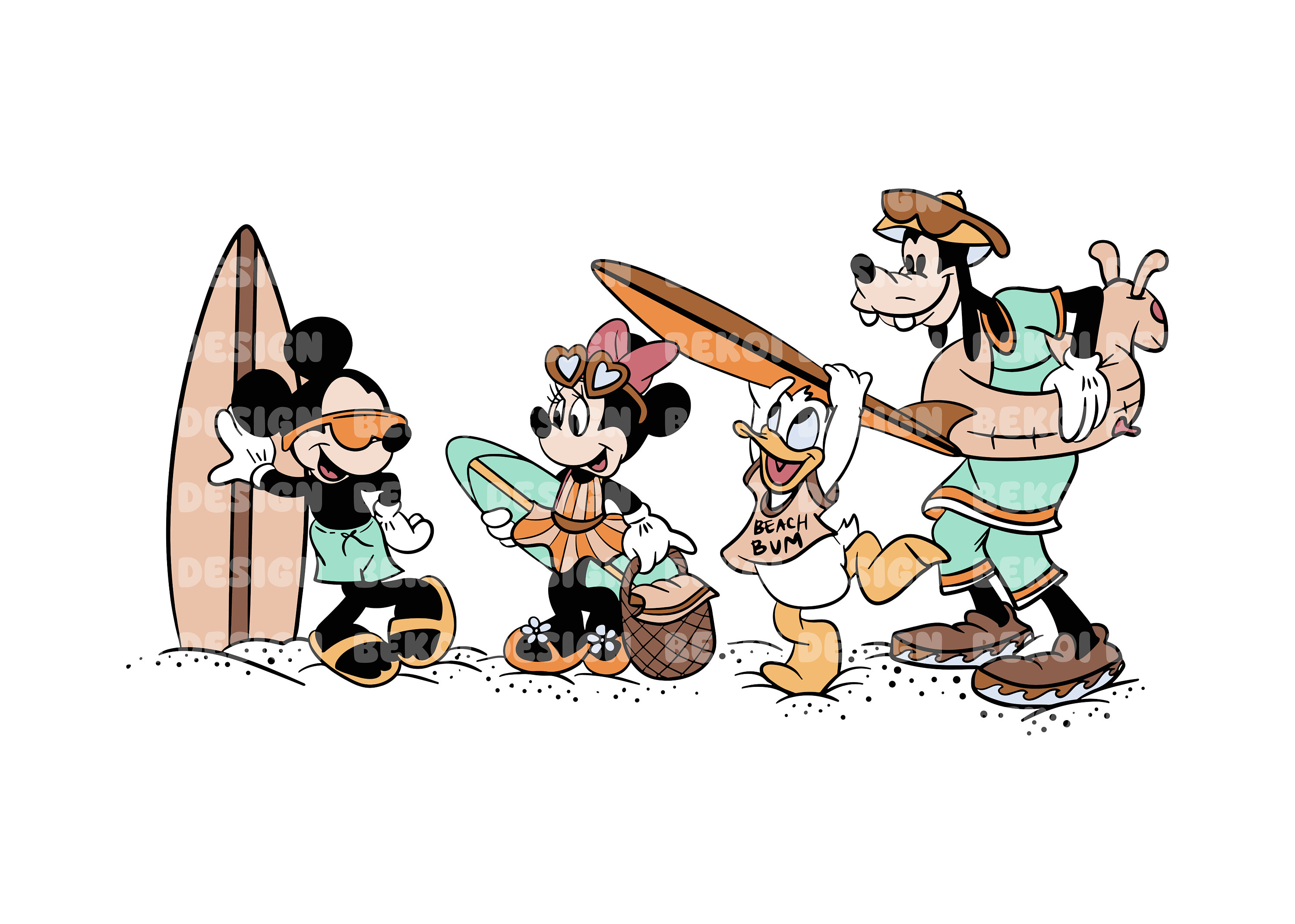 Mickey and Friends Summer Vibes Png Svg, Mouse Png, Summer Vibes Png ...