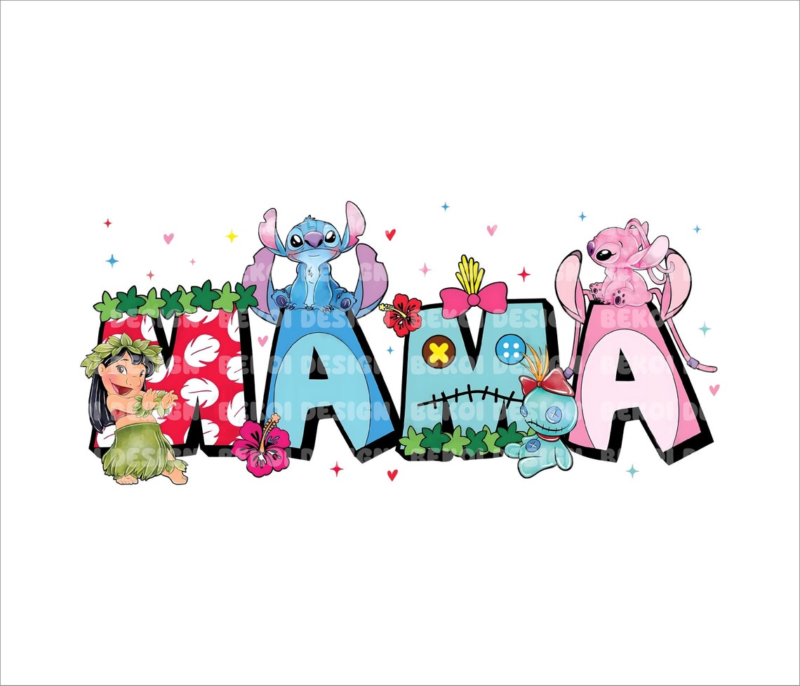Stitch Mama Png, Floral Mama Png, Stitch Png, Mom Png, Mother's Day Png ...