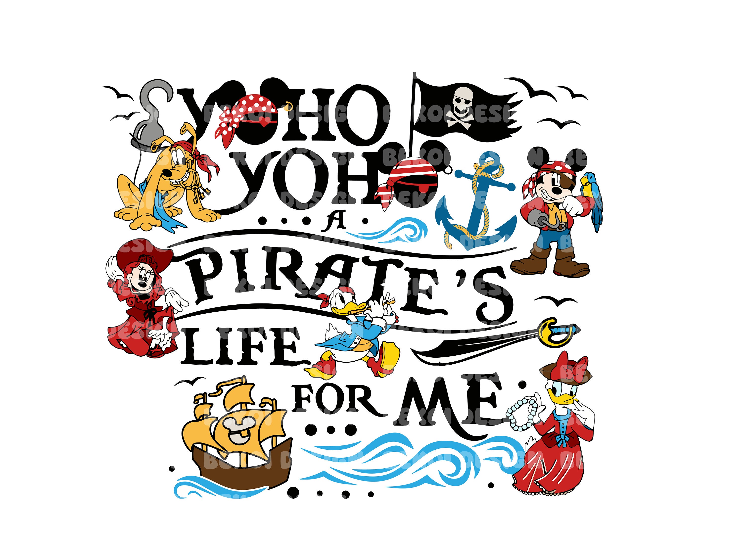 Yo Ho Yo Ho Pirate's Life for Me Png, Mouse Pirate Png, Cruise Trip Png ...