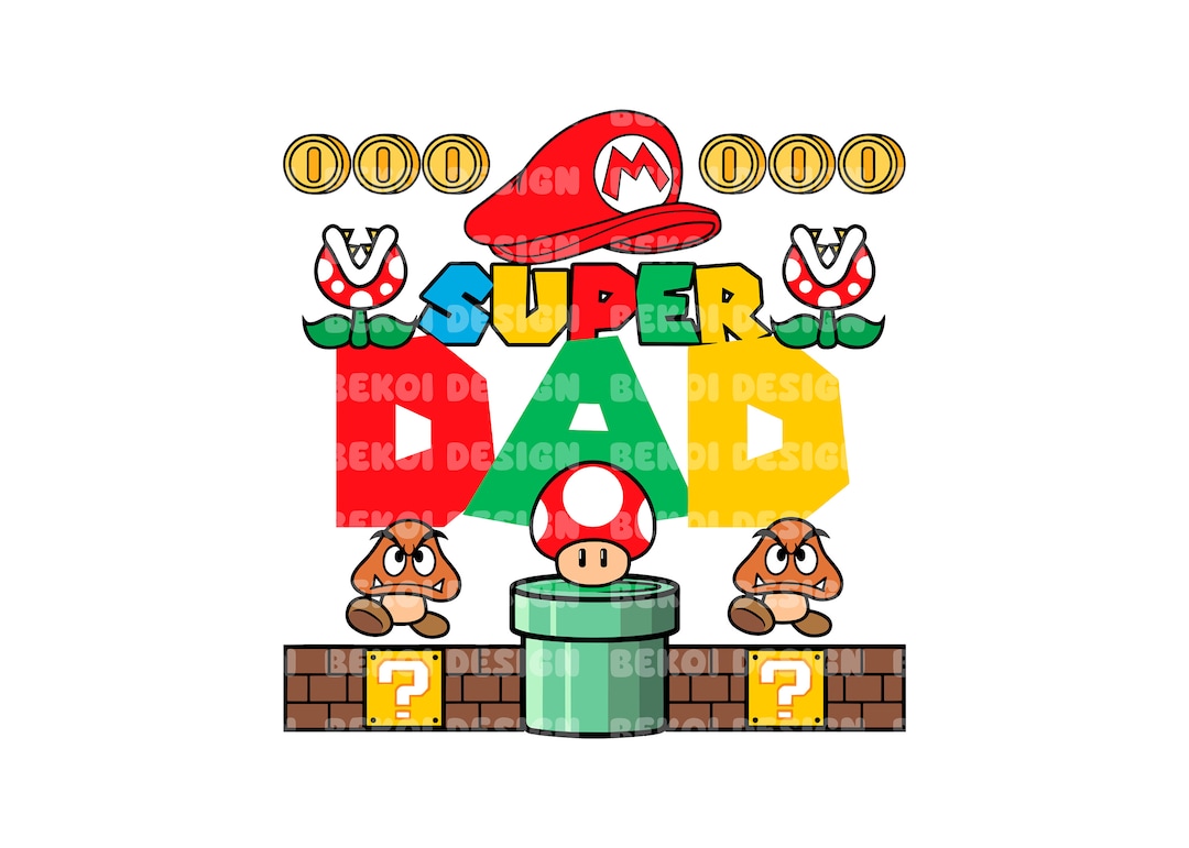 Super Mario Family Matching Png Svg, Mario Dad Svg, Father's Day Png ...