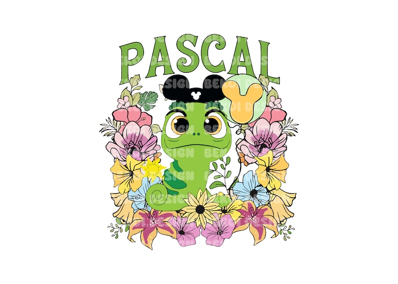 Retro Rapunzel Pascal Png, Retro Princess Png, Retro Pascal Png, Floral ...
