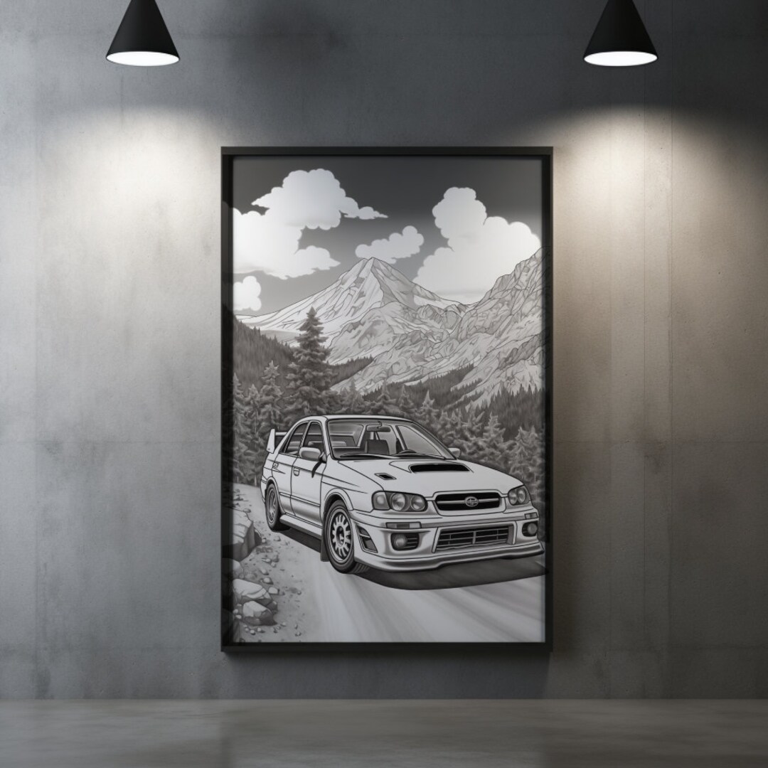 Subaru Impreza WRX Car Poster Prints Wall Man Cave Kids Boys Decor ...