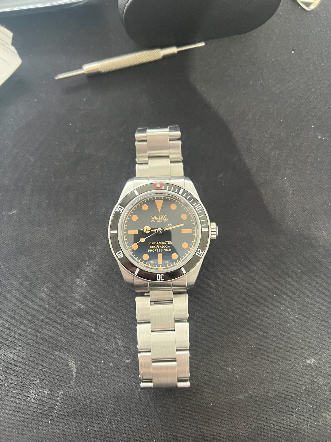 Seiko NH38 Movement Mod Vintage Submariner Style Diver Automatic Watch ...