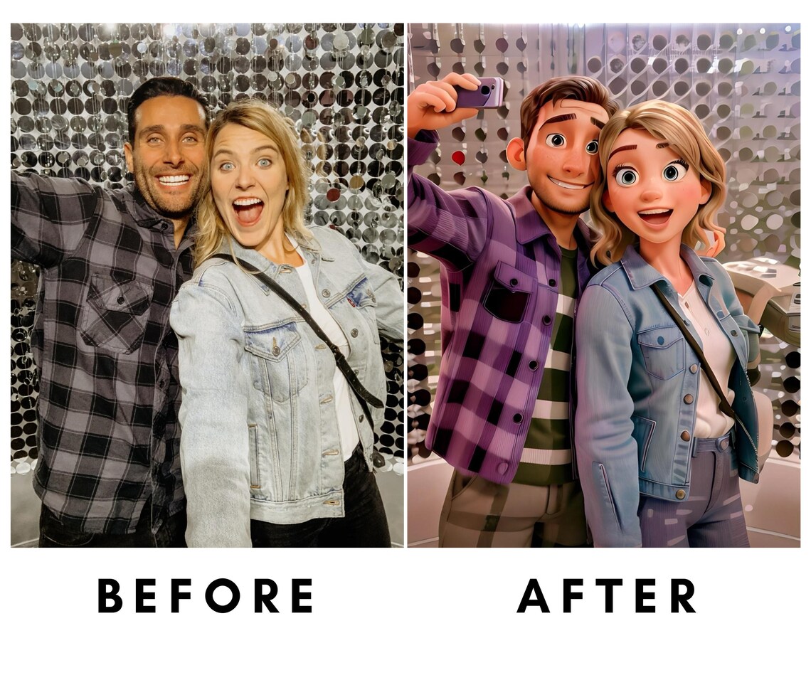 Pixar Style Portrait, Digital Custom Portrait, Custom Cartoon Photo, 3D ...