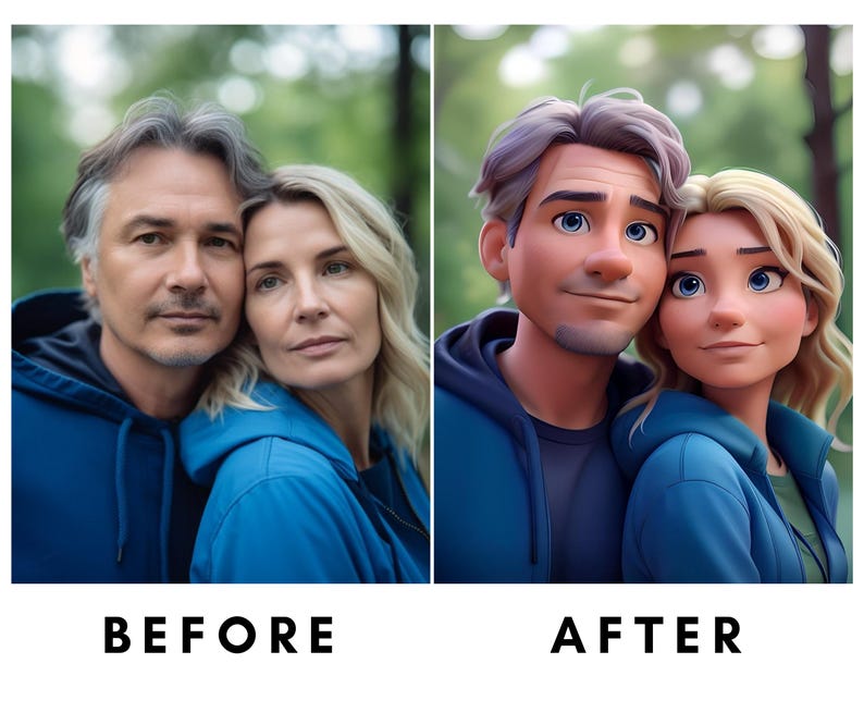 Pixar Style Portrait, Digital Custom Portrait, Custom Cartoon Photo, 3D ...