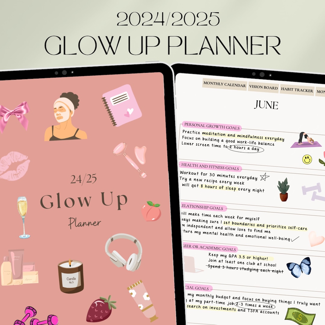 GLOW UP Digital Planner - Etsy