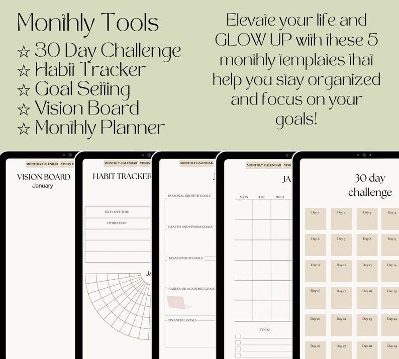 GLOW UP Digital Planner - Etsy