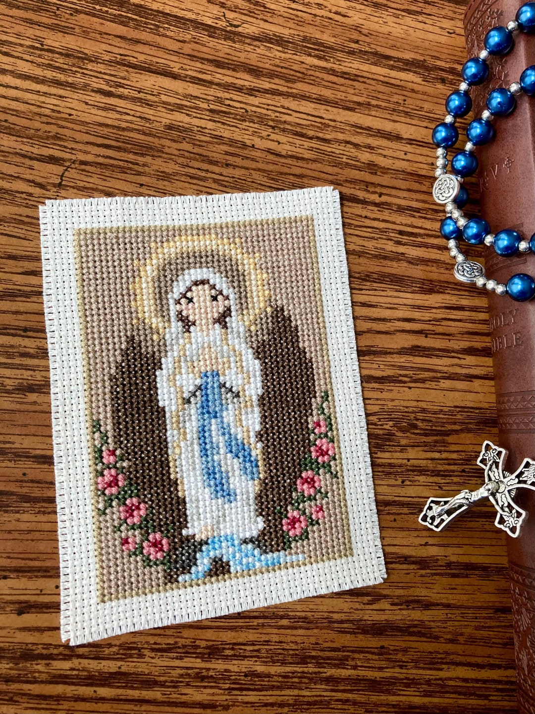 Catholic Cross Stitch Catholic Mary Cross Stitch Our Lady of Lourdes ...