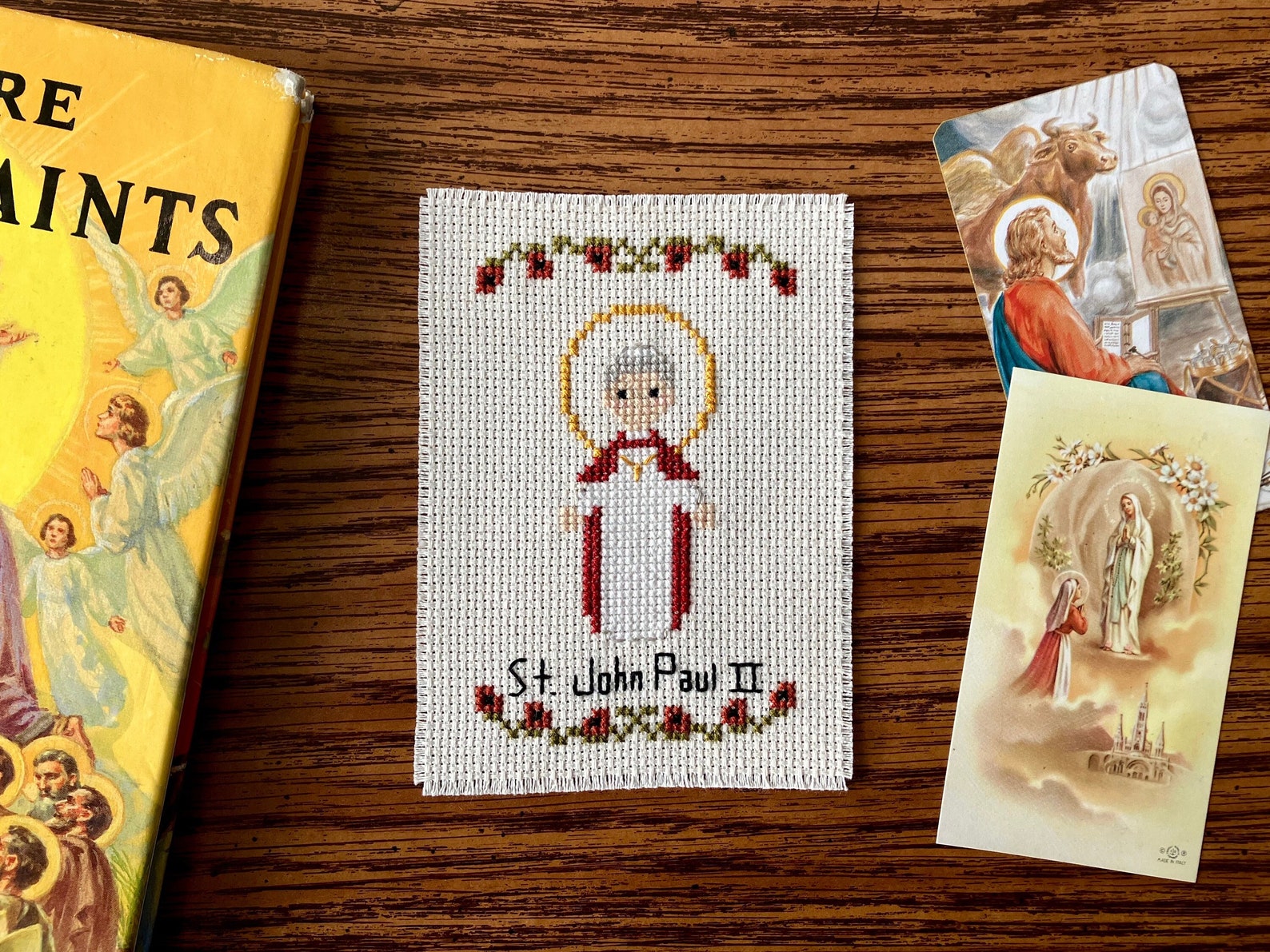 Catholic Cross Stitch Saint Catholic Homeschool St John Paul II Cross ...