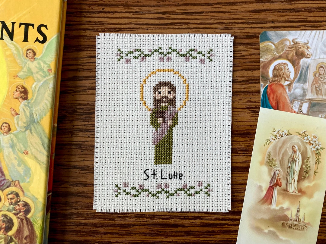 Catholic Cross Stitch Saint Catholic Homeschool St Luke the Evangelist ...