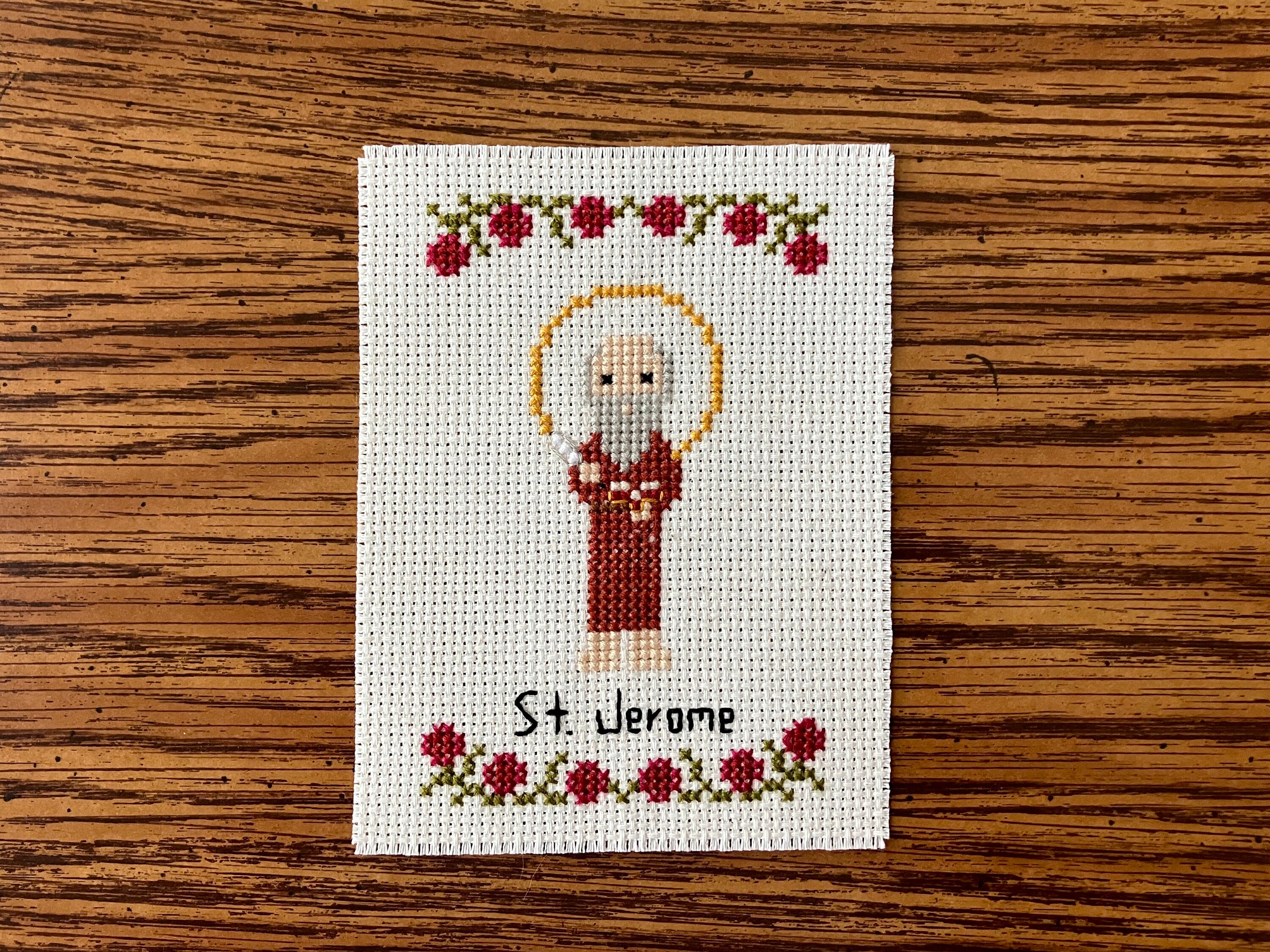 Catholic Cross Stitch Saint Catholic Homeschool St Jerome Cross Stitch ...