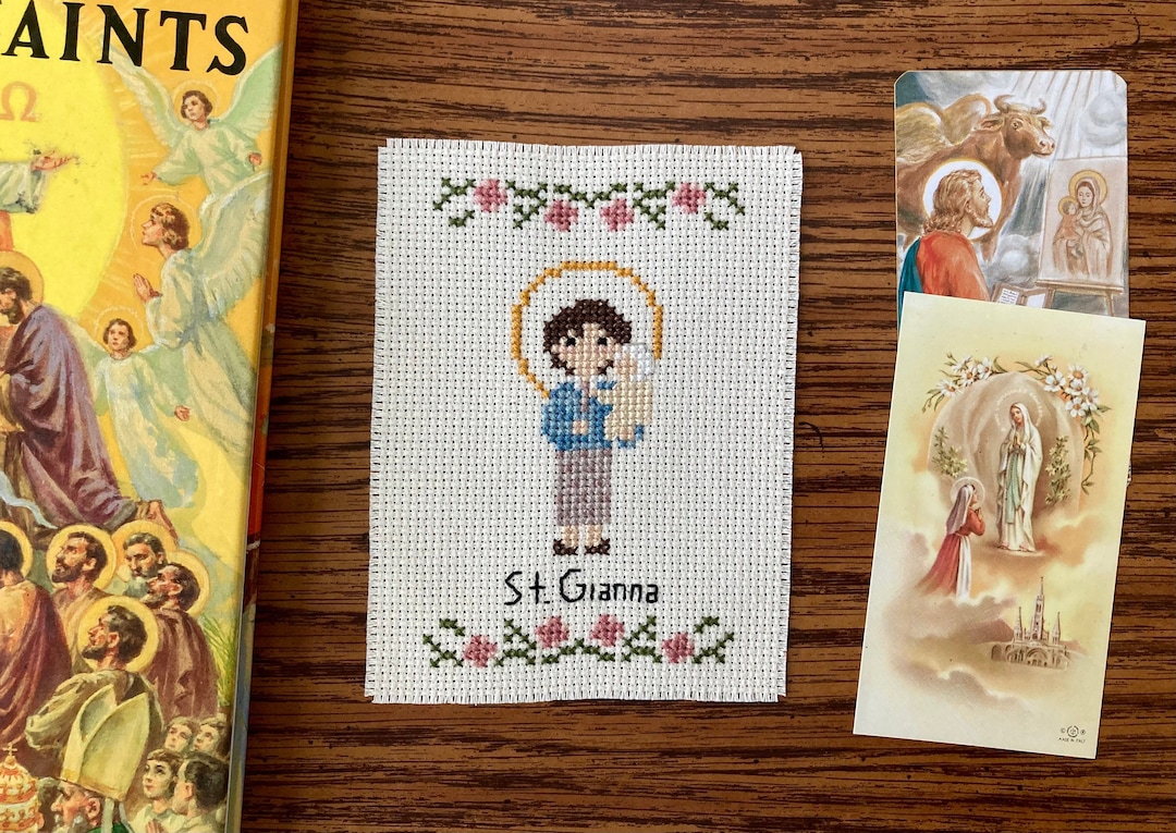 Catholic Cross Stitch Saint Catholic Homeschool St Gianna Cross Stitch ...