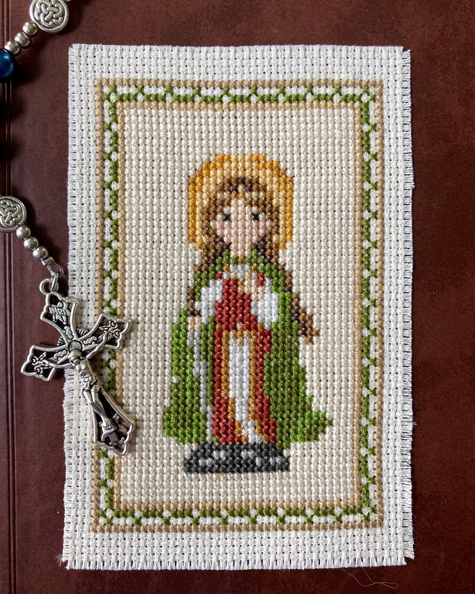 Catholic Cross Stitch St Dymphna Cross Stitch Saint Dymphna Cross ...