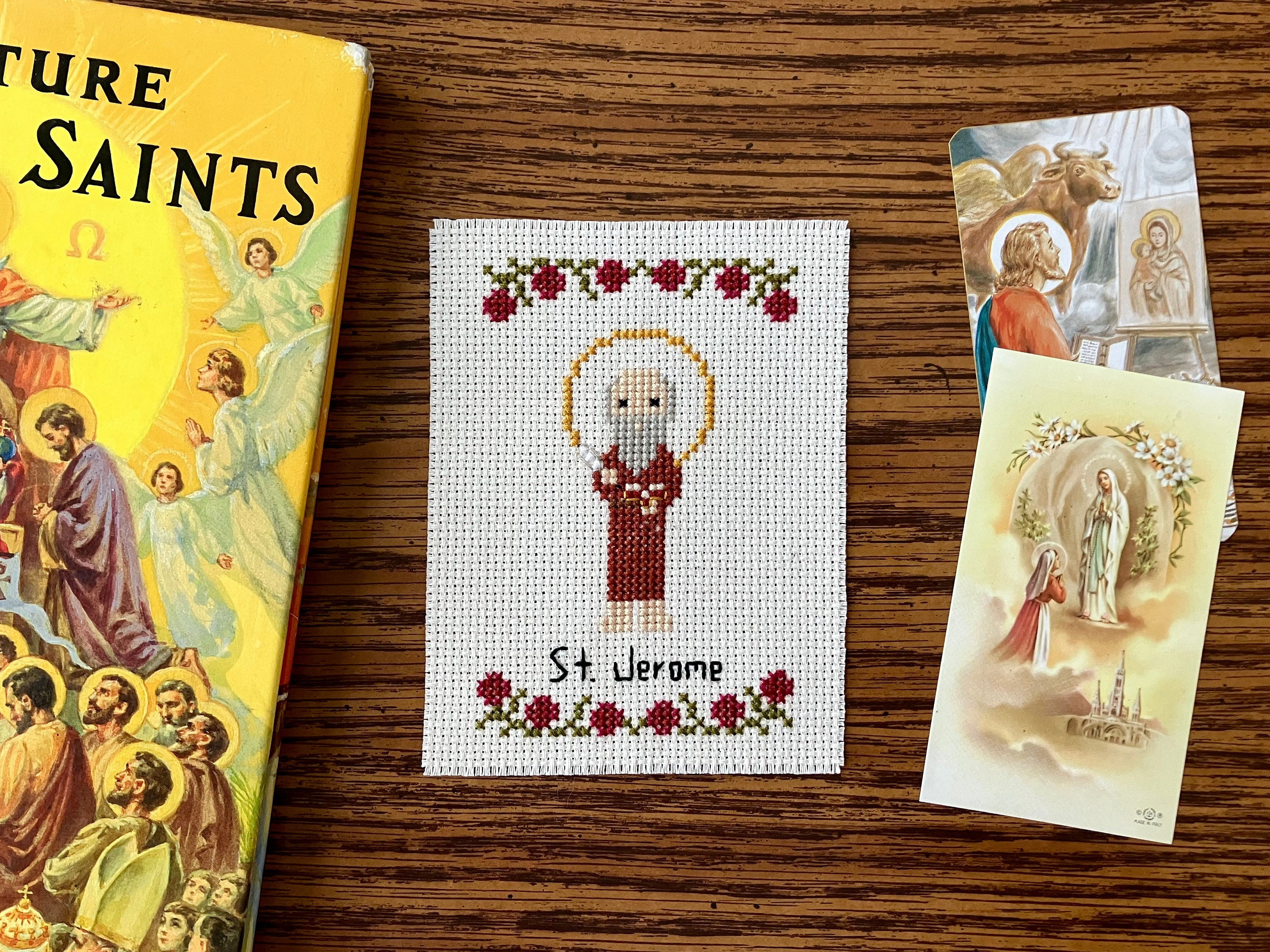 Catholic Cross Stitch Saint Catholic Homeschool St Jerome Cross Stitch ...