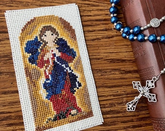 Catholic Cross Stitch Catholic Bookmark Cross Stitch Mother Mary Cross ...