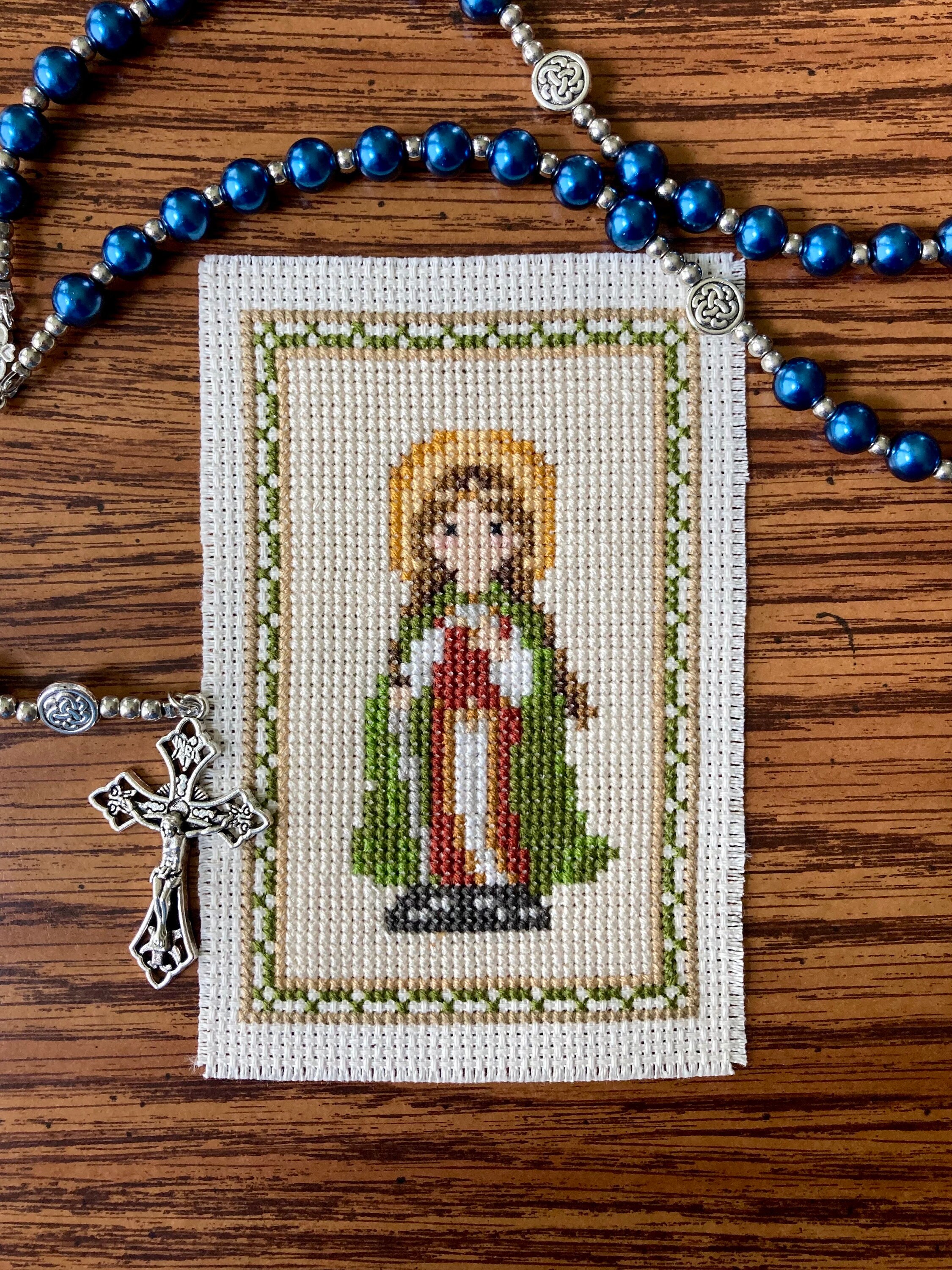 Catholic Cross Stitch St Dymphna Cross Stitch Saint Dymphna Cross ...