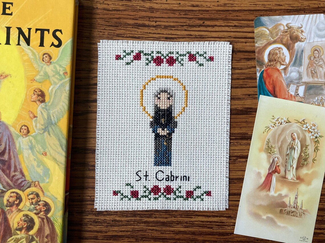 Catholic Cross Stitch Saint Catholic Homeschool St Cabrini Cross Stitch ...