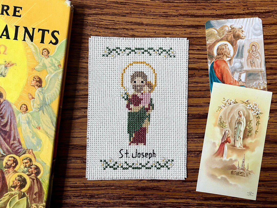 Catholic Cross Stitch Saint Catholic Homeschool St Joseph Cross Stitch ...