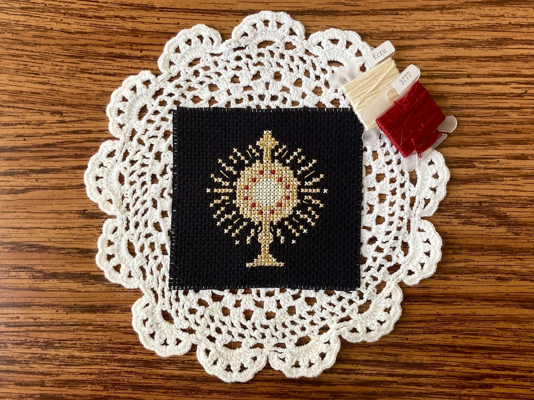 Catholic Cross Stitch Eucharist Cross Stitch Eucharistic Adoration ...