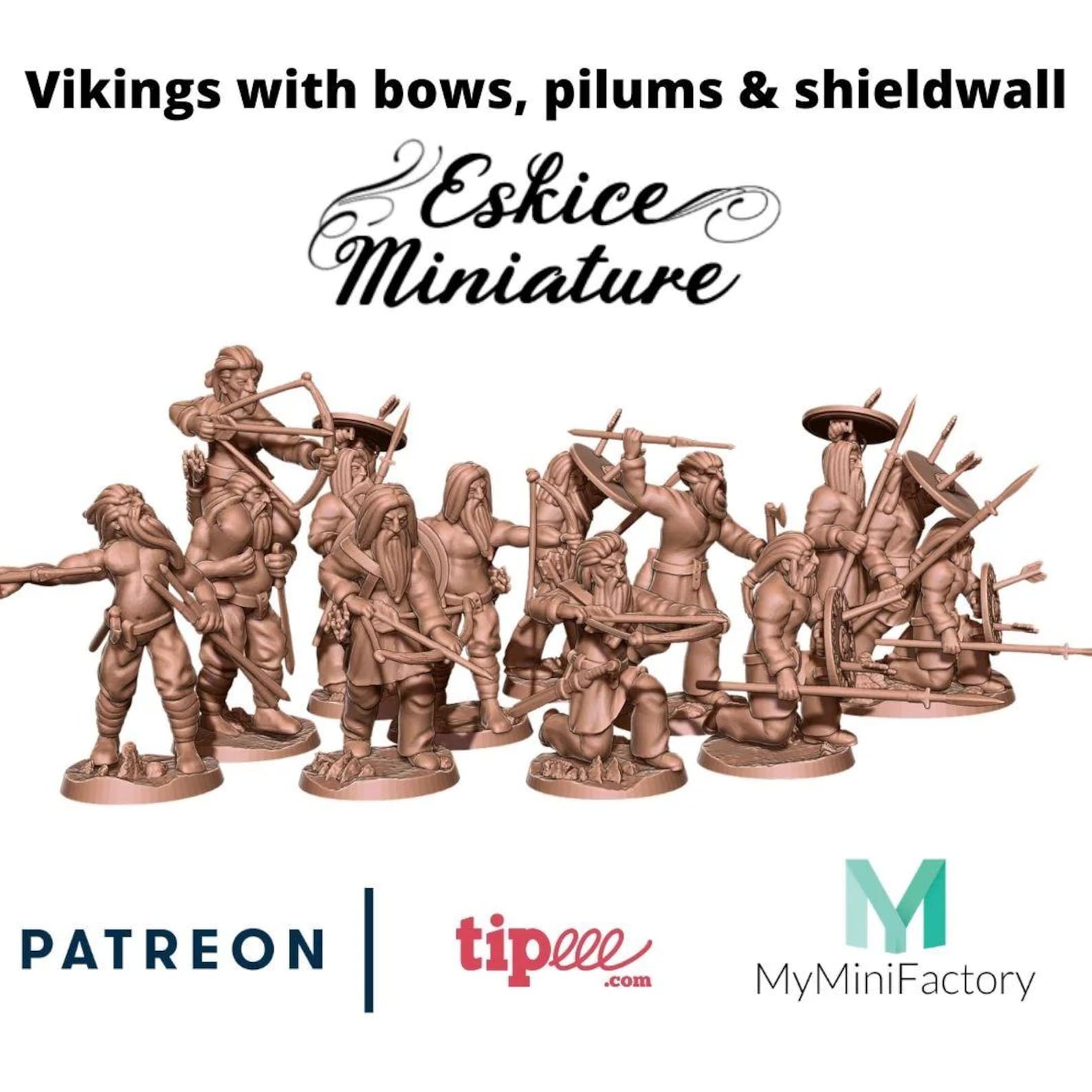 12 Viking Archers and Shield Wall, Dark Age, 15mm, 20mm, and 28mm ...