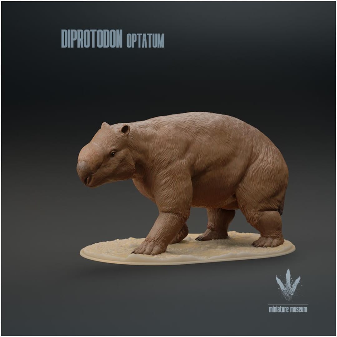 Diprotodon Optatum, Dinosaur Figurine, Paintable Dinosaur Miniature, 3D ...