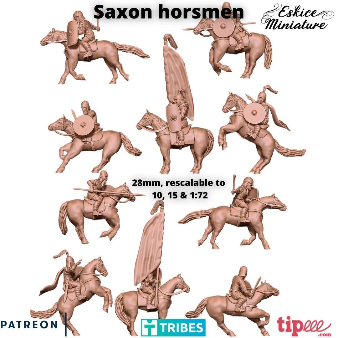 6 Saxon Cavalry, Dark Age, 15mm, 20mm, and 28mm, Historical Wargame - Etsy
