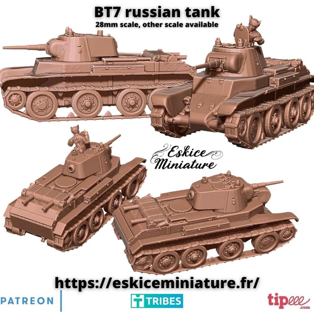 Russian Light Tank BT7, World War II, Scale 15mm, 20mm, and 28mm, WW2 ...