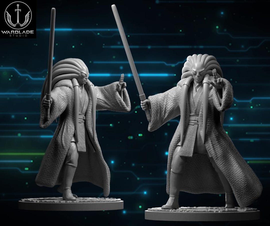 SW Kit Fisto, 3D Printed 35mm and 40mm for SW Legion and SW ...